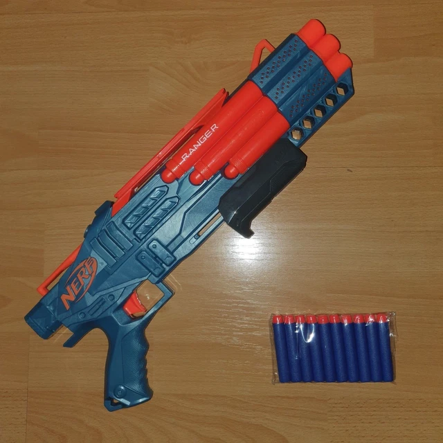 NERF ELITE 2.0 Ranger Shotgun Blaster Gun 10 Foam Darts JOB LOT BUNDLE ...