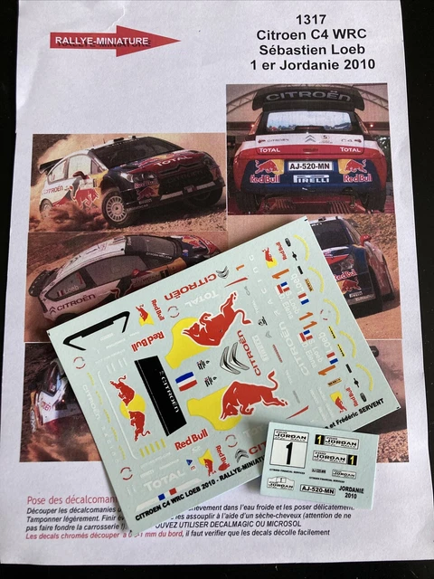 DECALS 1/43 CITROEN C4 Wrc Sebastien Loeb Jordan Rally 2010 Rallye ... DECALS 1/43 CITROEN C4 Wrc Sebastien Loeb Jordan Rally 2010 Rallye ...