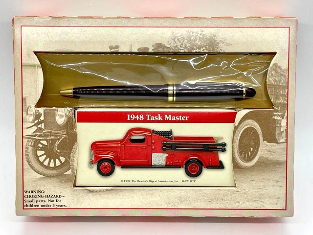 READERS DIGEST 1948 Task Master Fire Truck and Pen Thank You Set New ...