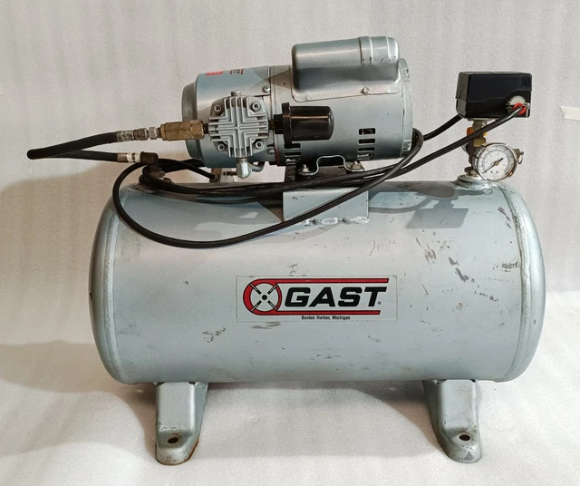 GAST 3HBE-31T-M303X AIR Compressor w/ Marathon 1/3HP Motor & 12 Gal ...