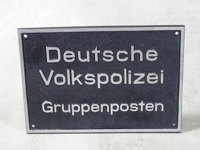 DDR SCHILD &DEUTSCHE Volkspolizei, Gruppenposten" VoPo ABV / Aluguss ...
