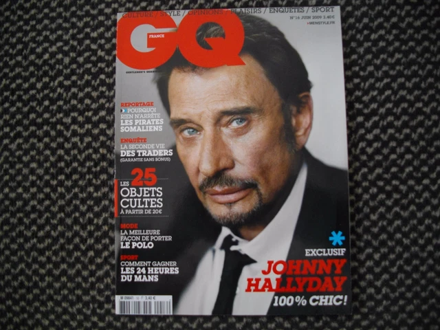 JOHNNY HALLYDAY MAGAZINE G.Q. "Gentlemen's Quarterly" Juin 2009 EUR 12 ...