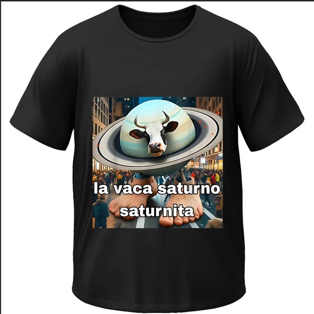 T-SHIRT MEME SATURN Cow Italian Brainrot AI Memes 1 £17.50 - PicClick UK