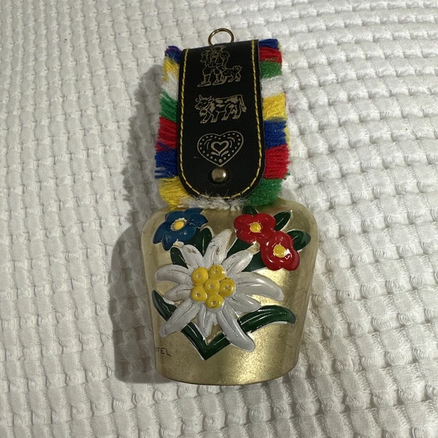 CLOCHE DE VACHE Drapeau Suisse Décoré avec Bracelet Cuir (9-46/A5) EUR 10,00 - PicClick FR