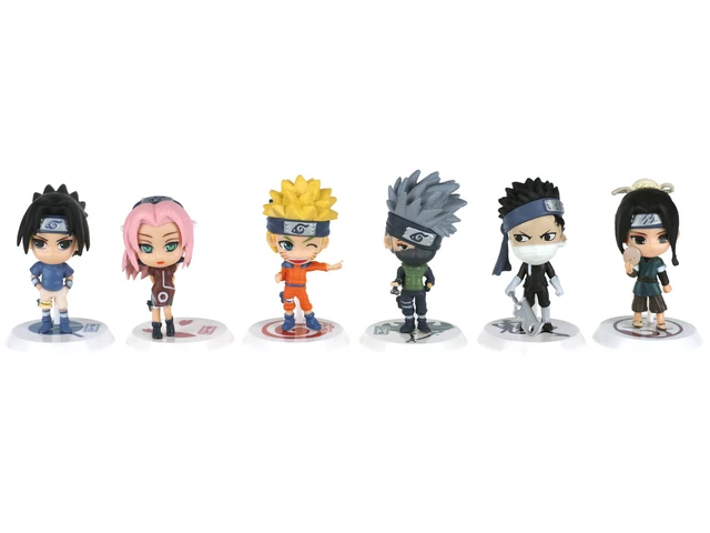 NARU MINI CHIBI Figuren Set Naruto Sasuke Sakura Kakashi Haku Zabuza ...
