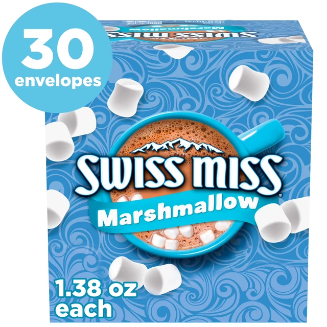SWISS MISS CHOCOLATE Hot Cocoa Mix With Marshmallows, 1.38 oz., 30 ...