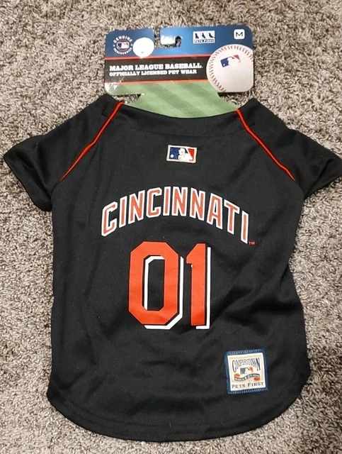CINCINNATI REDS DOG Jersey Medium Black Red MLB Official Baseball Pet ...