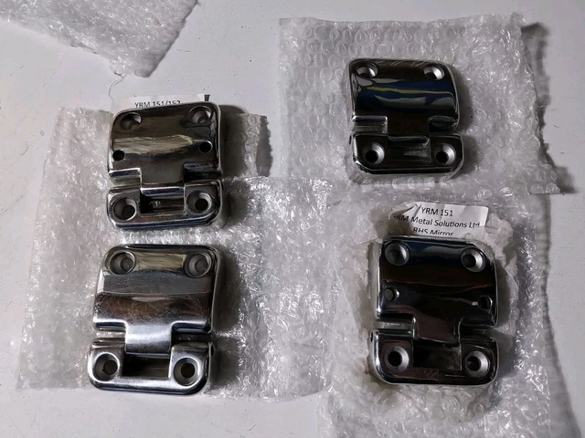 LAND ROVER DEFENDER 90 Door Hinge Set in Heavy Duty Polished Chrome ...