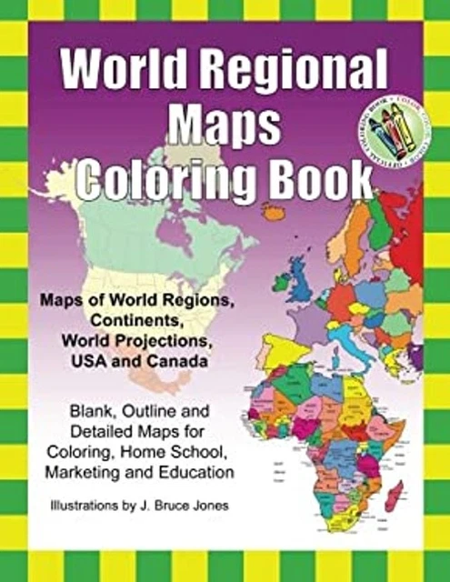 WORLD REGIONAL MAPS Coloring Book : Maps of World Regions, Contin £4.51 ...