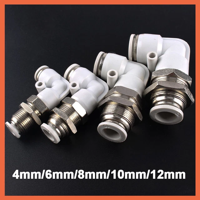 MALE SWIVEL ELBOW Pneumatic Push-In Fitting For Air Water Sizes 4 6 8 ...