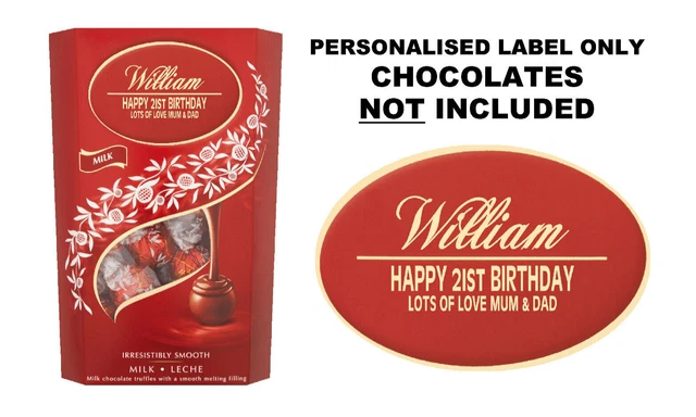 PERSONALISED LINDT LINDOR Sticker - Pre Cut Label - Any Occasion Any ...