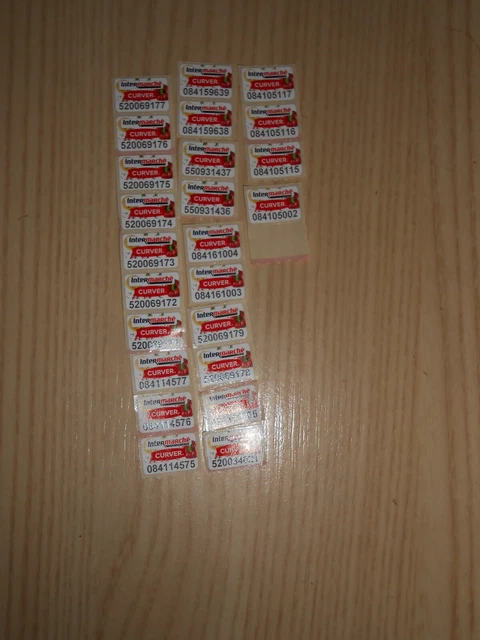 24 VIGNETTES INTERMARCHÉ 2025 "CURVER" validité 04/05/2025, neuves EUR ...