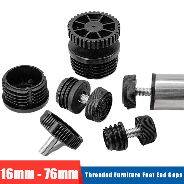 M6 M8 THREADED Furniture Leveler Chair Leg Leveling Feet Round Tube ...