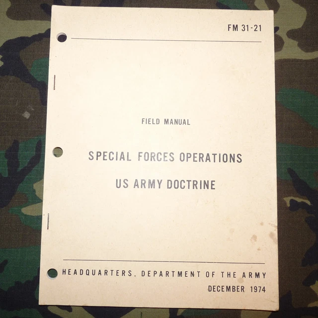VIETNAM WAR SPECIAL Forces Operations US Army Doctrine Handbook Dec ...