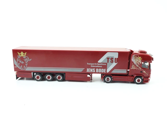 HERPA H0 LKW Scania CS HD Kühlkoffer-Sattelzug TSU "Jens Bode" rot 1:87 ...