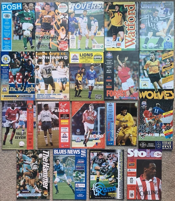 NOTTS COUNTY FC 1993 1994 AWAY FOOTBALL PROGRAMME COLLECTION ...