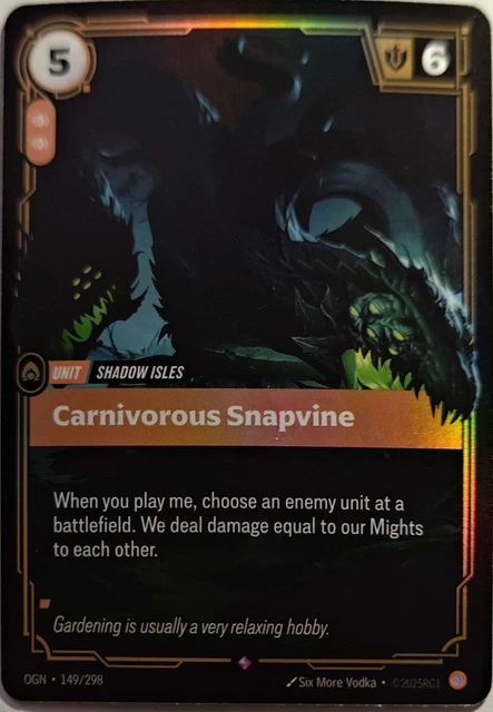 CARNIVOROUS SNAPVINE 149/298 Riftbound TCG Origins NM League of Legends ...