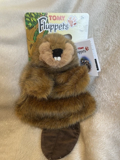 FLUPPETS TOMY HAND Puppet Beaver Furrytails Vintage Plush Soft Toy ...