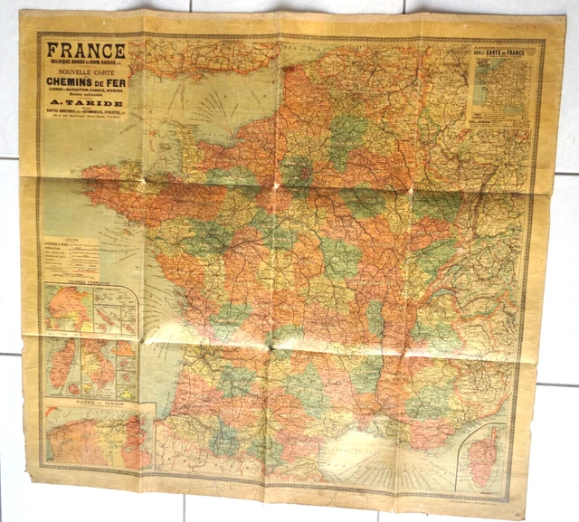 CARTE DES CHEMINS De Fer Lignes De Navigation Canaux Rivieres TARIDE ...
