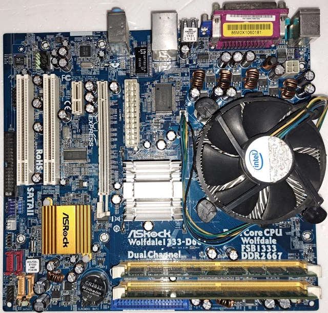 SCHEDA MADRE Asrock Wolfdale1333-D667 con CPU Intel Dual Core 775 e Ram DDR3 EUR 34,00 - PicClick IT