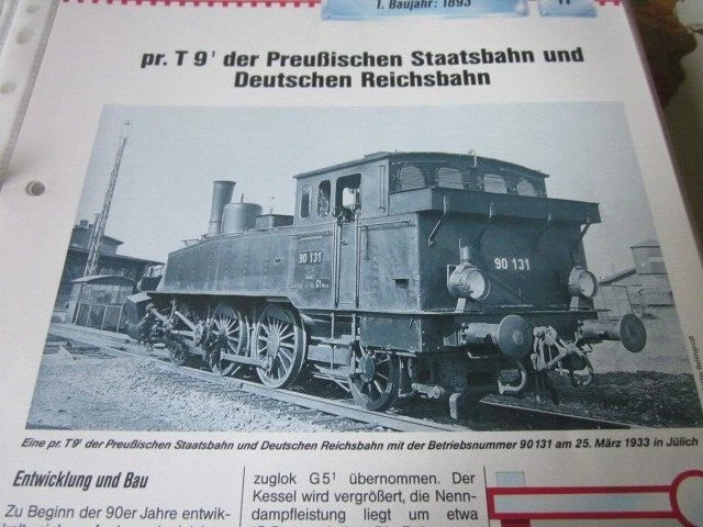 DEUTSCHE DAMPFLOKS MIT Risszeichnung G17 pr T9.1 Preußen BR 90.0-2 EUR 4,63 - PicClick DE