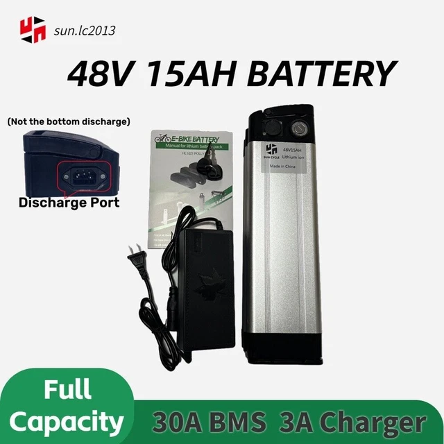 48V 15AH EBIKE Battery Pack Lithium Li-ion 3A Charger BMS Electric ...