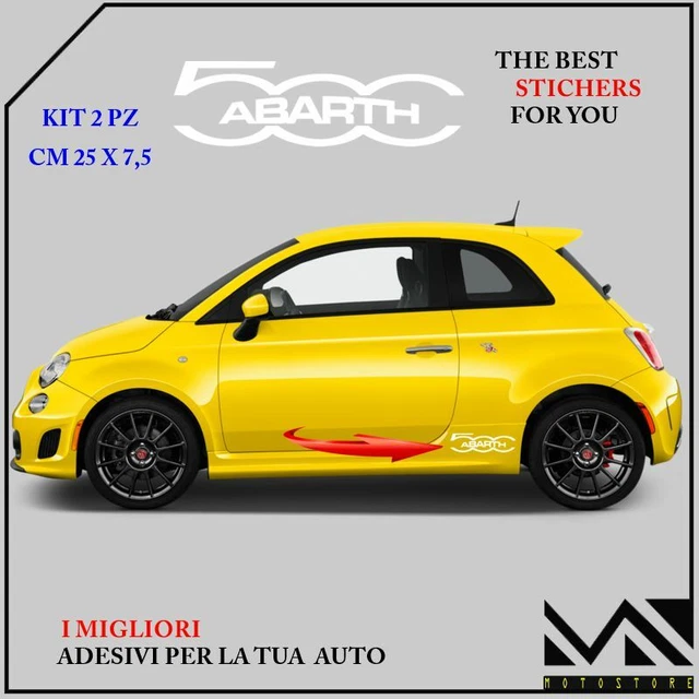 ADESIVI STICKERS LOGO FIAT 500 CON SCRITTA ABARTH CENTRALE 595 695 COLORE BIANCO EUR 10,00 ...