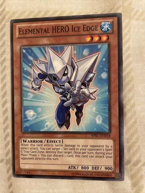 AP01-EN018 ELEMENTAL HERO Ice Edge Common Unlimited Edition YuGiOh Card ...