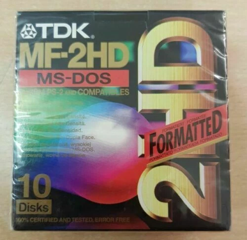 10 FLOPPY DISK TDK MF-2HD MS-DOS Dischetti Nuovi sigillati 3,5 amiga commodore EUR 25,00 ...