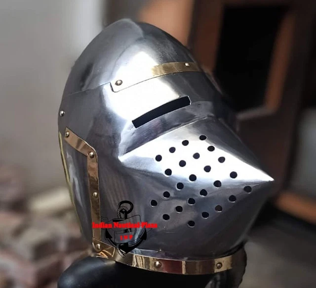 STEEL MEDIEVAL KLAPPVISOR Hounskull Bascinet Helmet without aventail ...