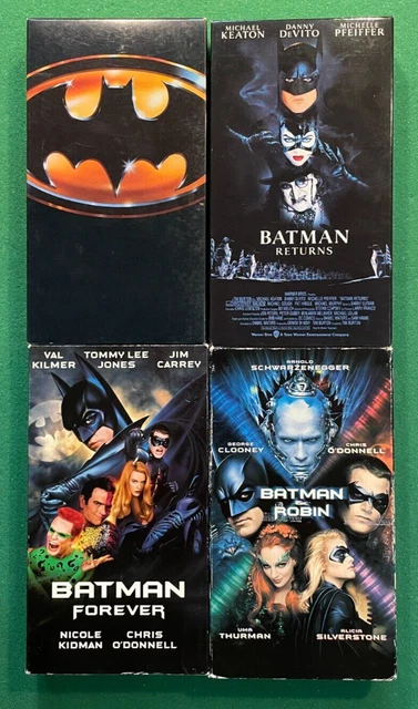 BATMAN COLLECTION 4 Movie VHS LOT Returns Forever Robin Tim Burton Jim ...