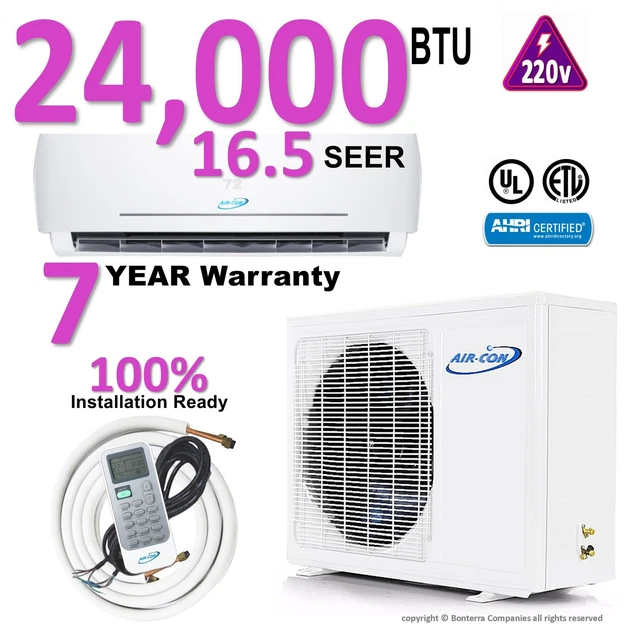 Air Con 24000 Btu Ductless Air Conditioner Heat Pump Mini Split Ac 18