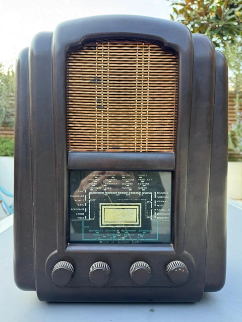 FERRANTI 145 BAKELITE Valve Radio "Jelly Mould" Bintage Art Deco 1940s ...