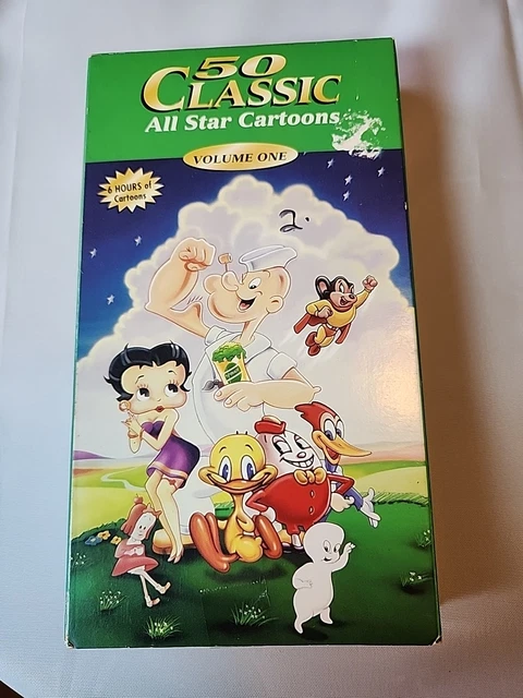 50 CLASSIC ALL-STAR Cartoons, Volume One (VHS, 1995) 6 Hours Casper ...