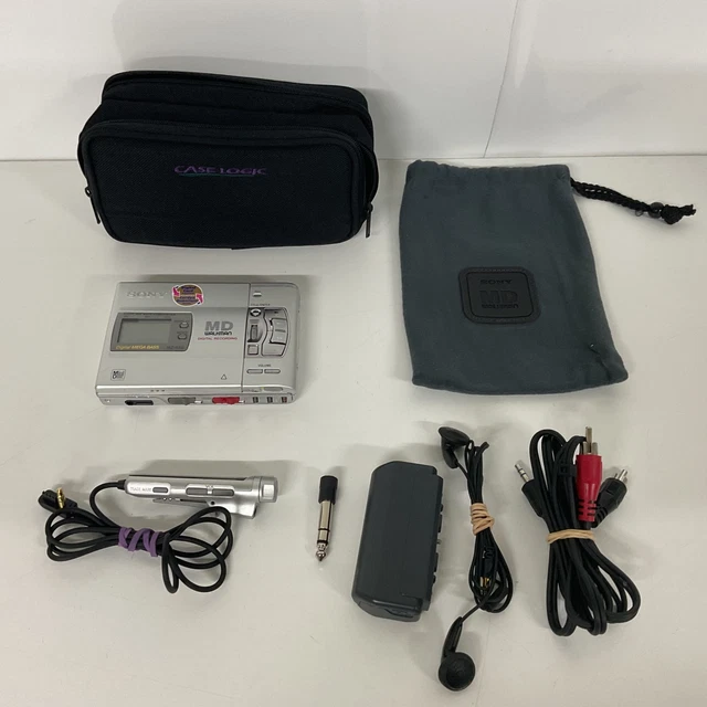 SONY MZ-R50 PORTABLE Minidisc Digital Recorder w/ Case - parts only (K2 ...