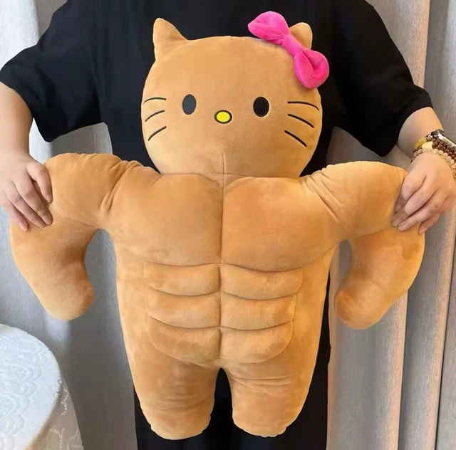 STRONG MUSCULAR HELLO Kitty Plush Doll - Big Buff Hello Kitty £26.50 ...
