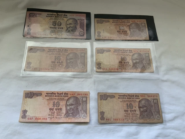 SET OF 6X Old Indian Rupee Bank Notes £4.99 - PicClick UK