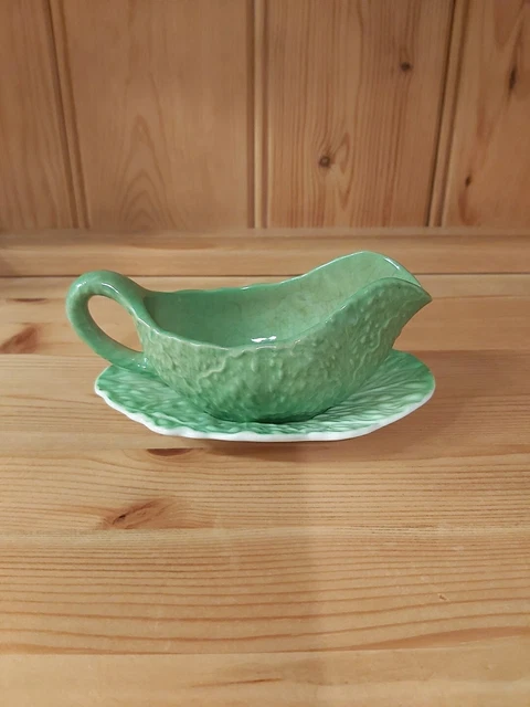VINTAGE CARLTON WARE Cabbage Leaf Green Sauce Boat and Saucer £7.00 ...