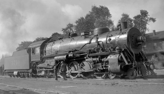 AT&SF SANTA FE Railroad locomotive engine No. 3710 type 4-8-2 OLD TRAIN ...