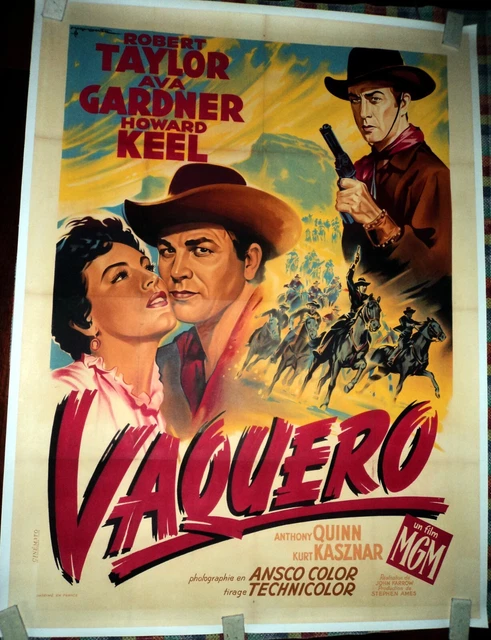 AVA GARDNER WESTERN Vaquero 1953 Robert Taylor Anthony Quinn Affiche ...