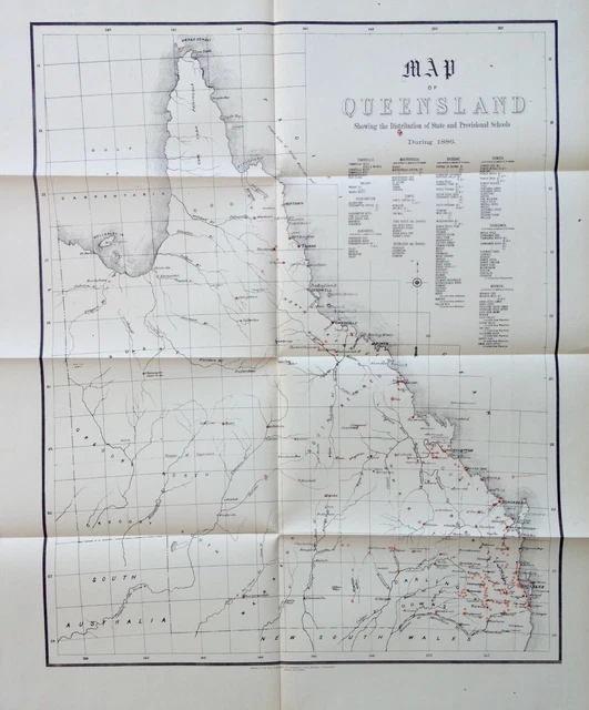 ORIGINAL MAP LARGE Scale Map Queensland State and Provisional Schools ...