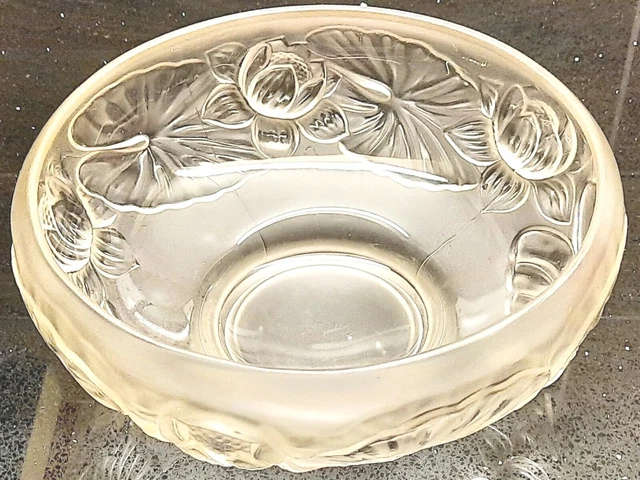 RARE ART DECO Barolac Josef Inwald Frosted Waterlilies Centrepiece Bowl ...