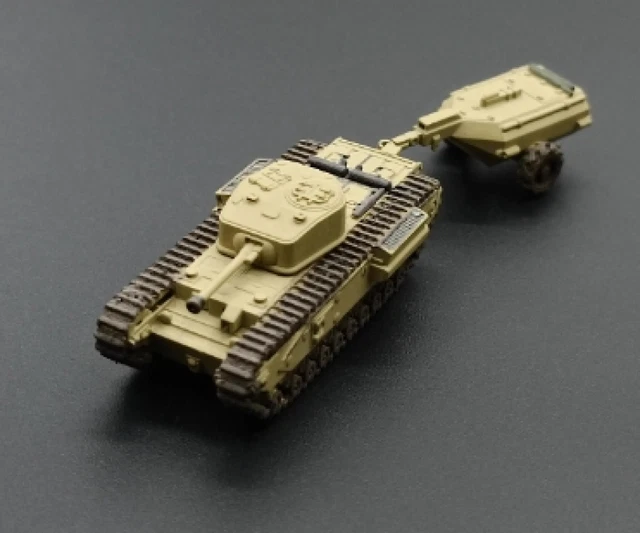 1/144 CHURCHILL VII Crocodile Spitfire Tank Carrier Model Vehicle 3D ...