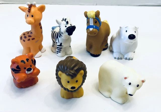 FISHER PRICE LITTLE People Zoo Animals Lion Zebra Tiger Polar Bear ...