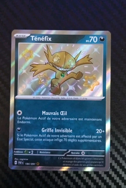CARTE POKÉMON TENEFIX Shiny 184/091 / Destinées De Paldea EV4.5 / NEUF ...