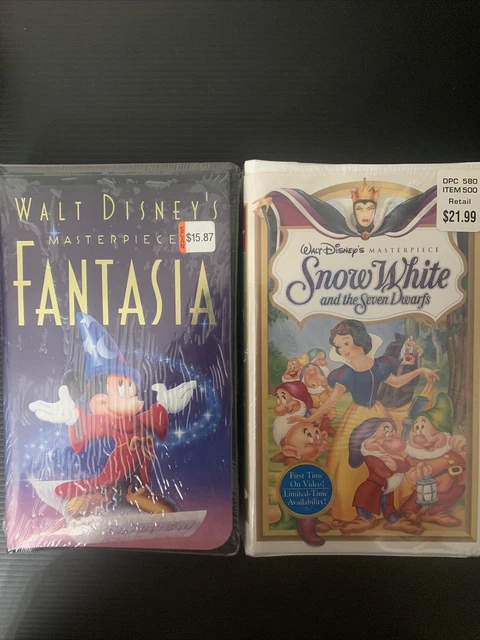 2-SEALED-VHS -SNOW WHITE and the Seven Dwarfs Walt &Fantasia Disney ...