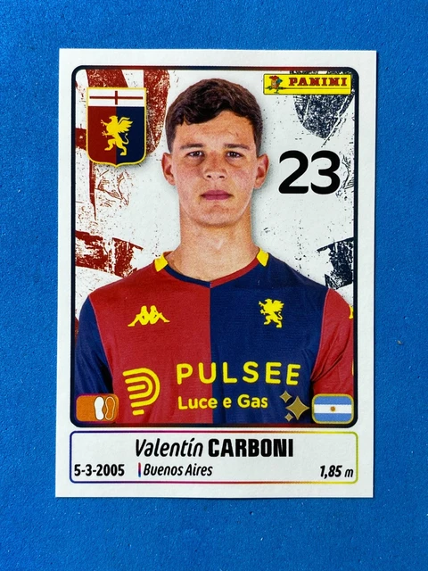 FIGURINE CALCIATORI PANINI 2025-26 2026 n.509 Valentin Carboni (Genoa ...