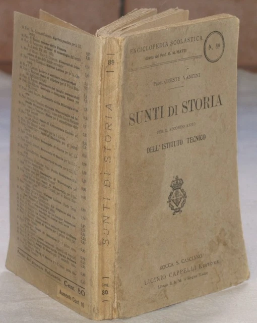 ORESTE VANCINI SUMMARIES Of Storia School Medievel Rare 1915 Middle Age ...