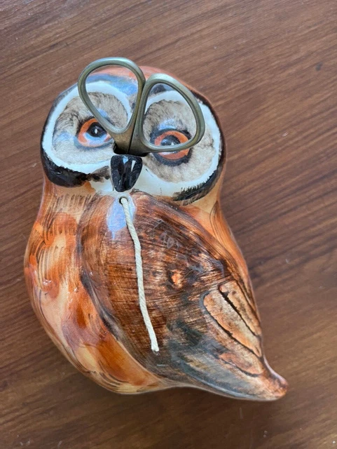 VINTAGE BABBACOMBE PHILIP Laurenston Pottery Owl String & Scissor ...