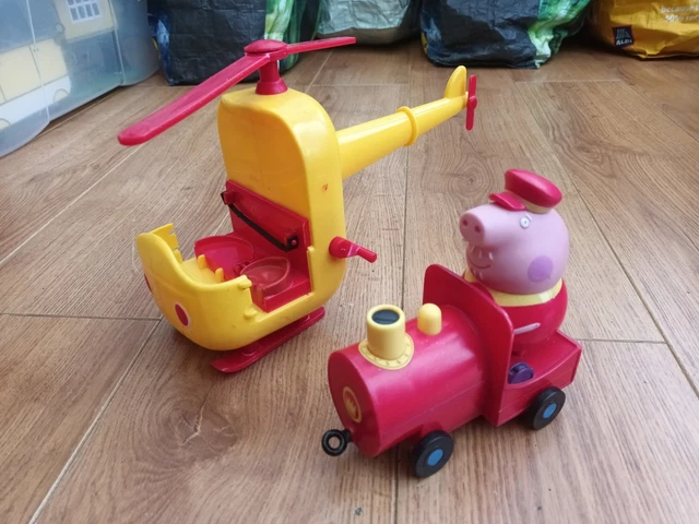 PEPPA PIG MISS Rabbits Yellow Helicopter & Grandpa Pig Train Toys £9.99 ...